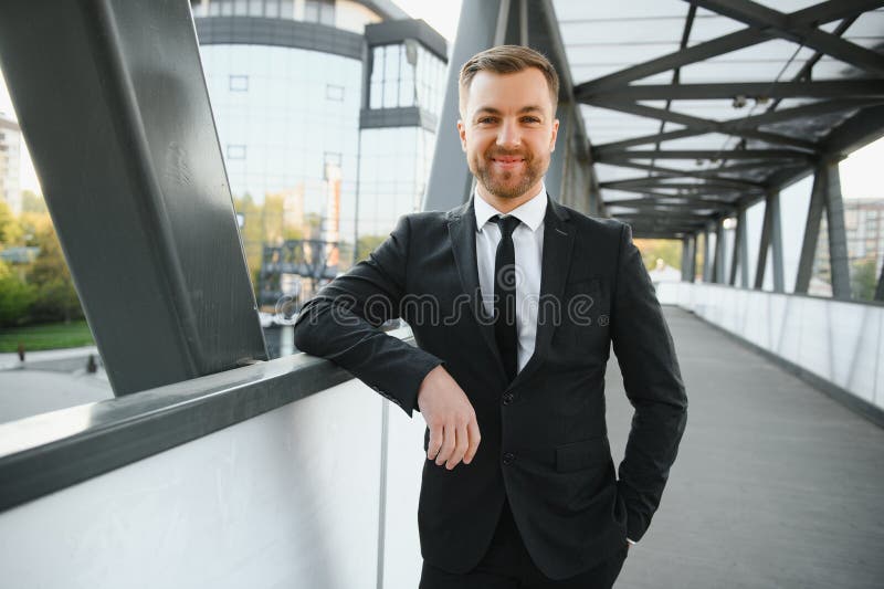 Handsome Male Model Posing Wearing a Back Suit. Stock Image - Image of ...