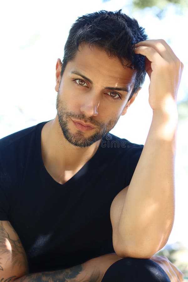 Handsome male model posing stock photo. Image of handsome - 131877436