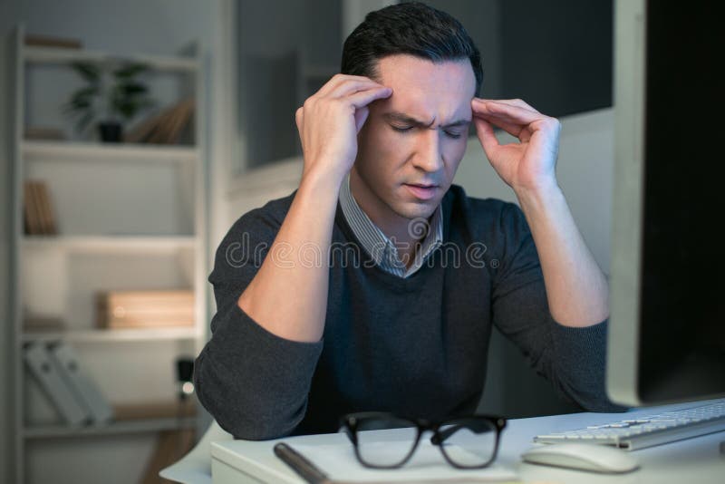 Handsome Male Programmer Concentrating on Idea Stock Image - Image of ...
