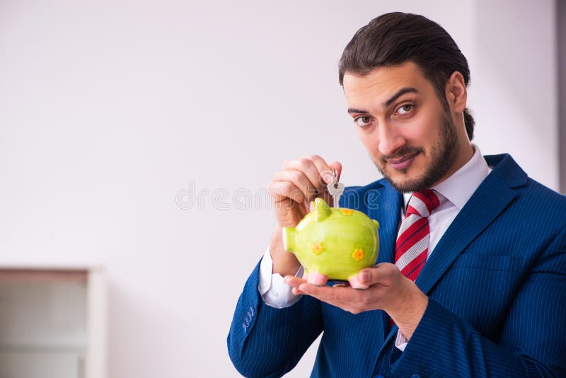 Handsome Male Realtor Working Indoors Stock Photo - Image of offer ...