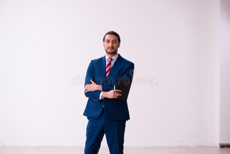 Handsome Male Realtor Working Indoors Stock Image - Image of investment ...