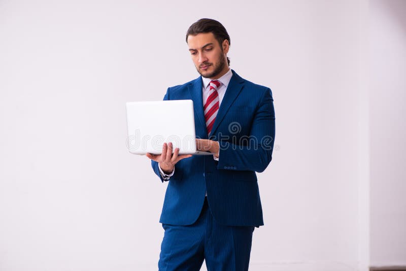 Handsome Male Realtor Working Indoors Stock Photo - Image of building ...
