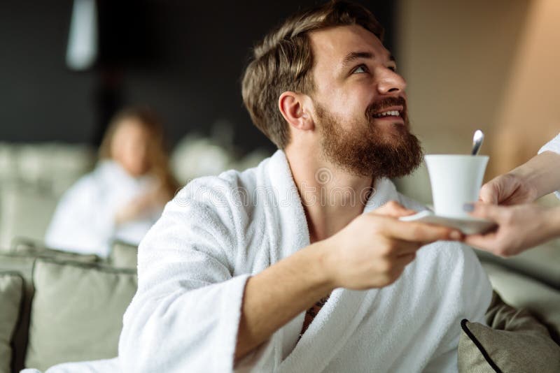 Handsome Male Receiving His Cup Tea Stock Photos - Free & Royalty-Free ...