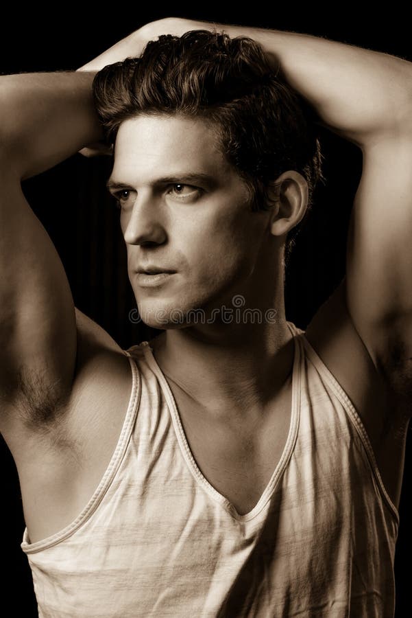 Handsome Male Strong Jawline Stock Photo - Image of tall, toned: 48105428