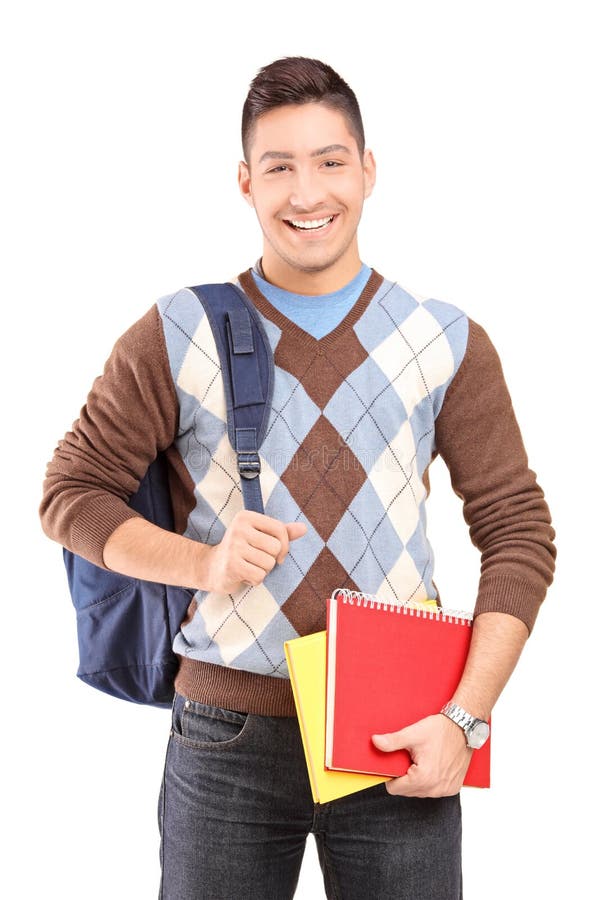A Handsome Male Student School Bag Holding Books Stock Image - Image of ... A Handsome Male Student School Bag Holding Books Stock Image - Image of ...