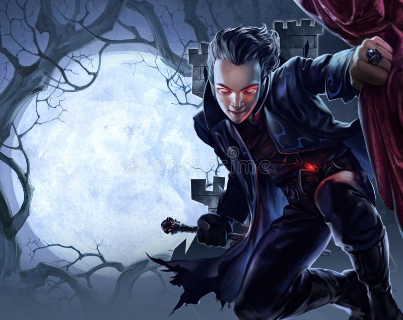 Handsome male vampire stock illustration. Illustration of dark - 63248801