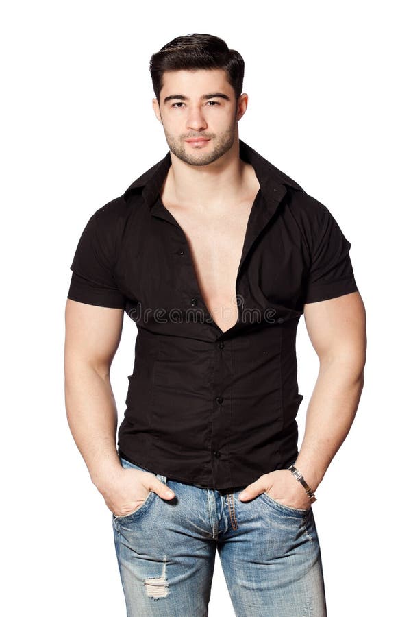 A handsome, muscle man stock photo. Image of chest, fitness - 1880136