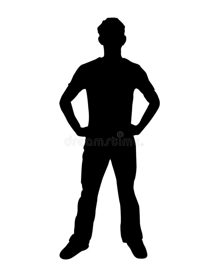 Business Man Vector Silhouette, Outline Portrait Male Managing in ...