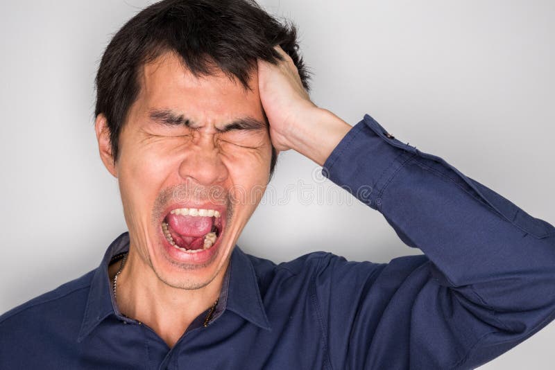 A Handsome Man in Angry Feeling. Angry is Negative Feeling Stock Image ...