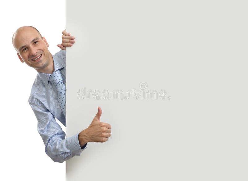 Handsome man with banner stock image. Image of adult - 47503279