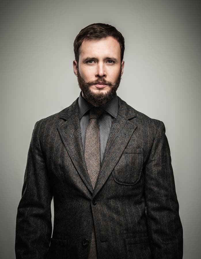 Handsome man with beard stock image. Image of shirt, fashion - 46754069