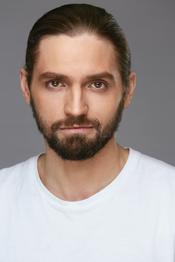 Handsome Man with Beautiful Face and Beard Stock Photo - Image of ...