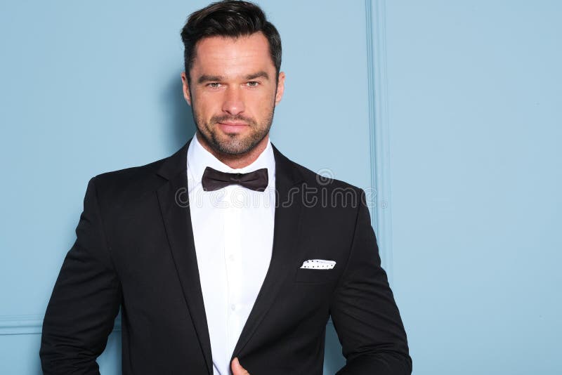 Handsome Man in Black Classy Suit. Stock Photo - Image of groom, adult ...