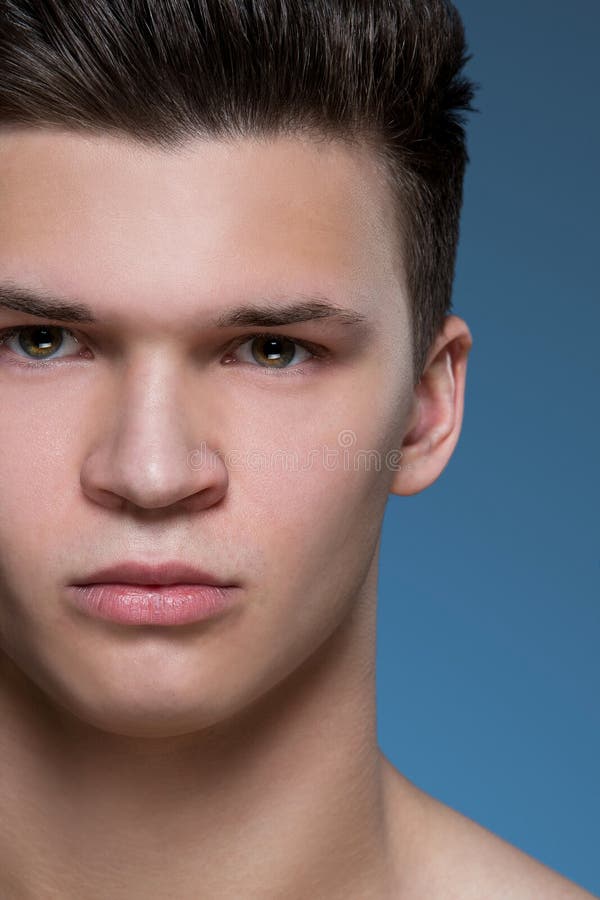 Handsome Man on Blue Background Stock Photo - Image of human, confident ...