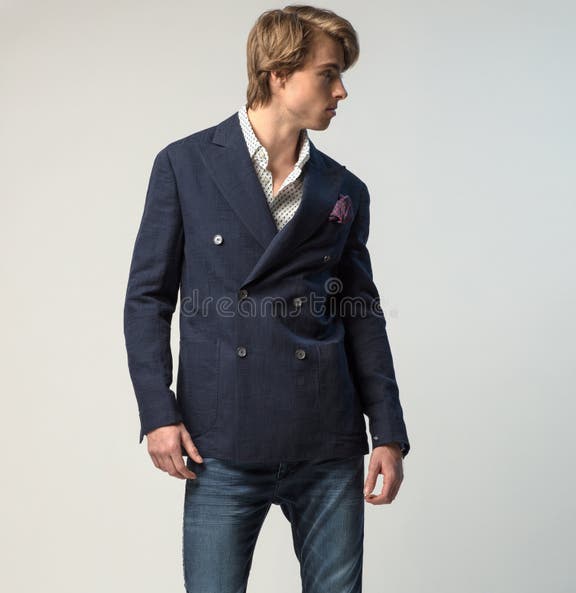 Handsome man in blue siut stock image. Image of style - 107018711
