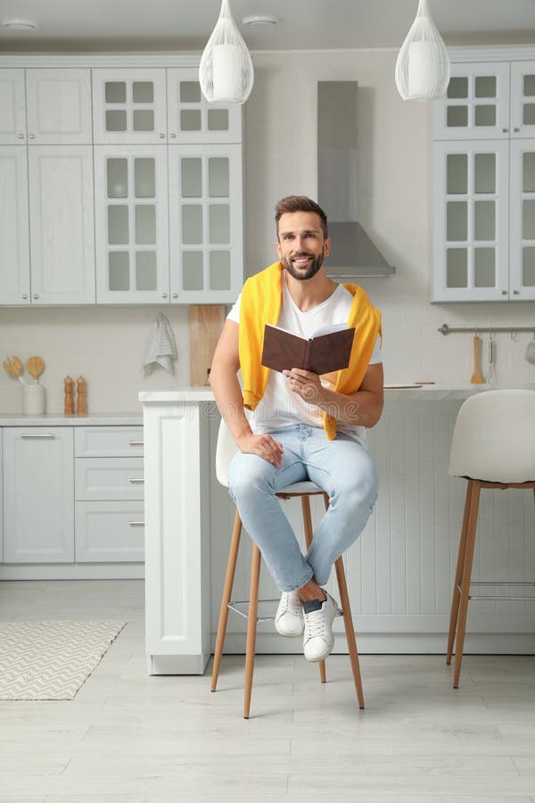 Person Sitting Stool Kitchen Stock Photos - Free & Royalty-Free Stock ...
