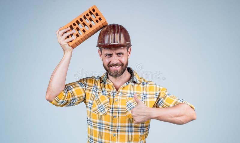 Handsome bricklayer stock photo. Image of muscular, male - 34773952