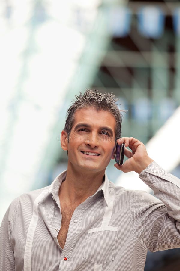 Casual Middle Aged Man Smiling Stock Photo - Image of formal, adult ...