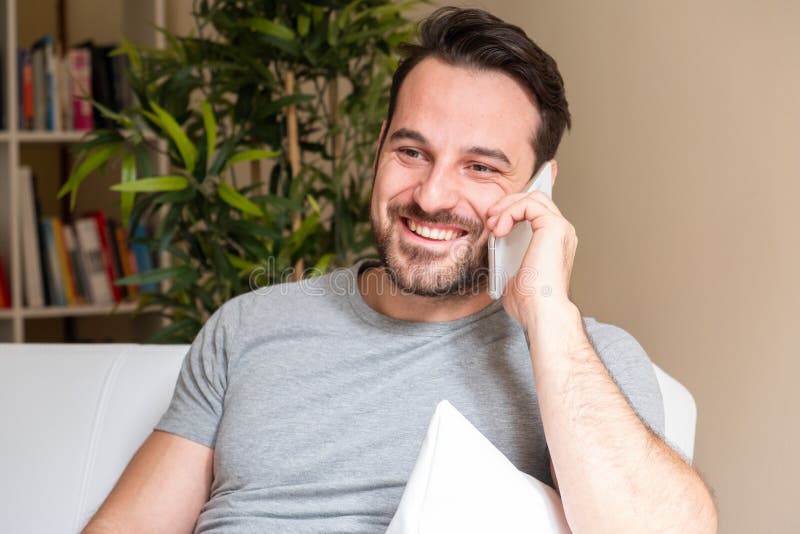 Handsome Man Calling Someone on Mobile Phone Stock Photo - Image of ...
