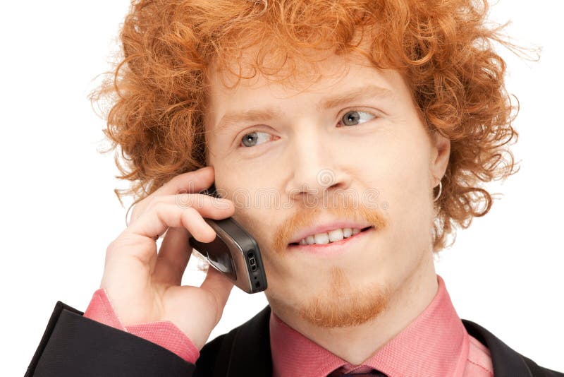 Handsome Man with Cell Phone Stock Photo - Image of caucasian, chat ...