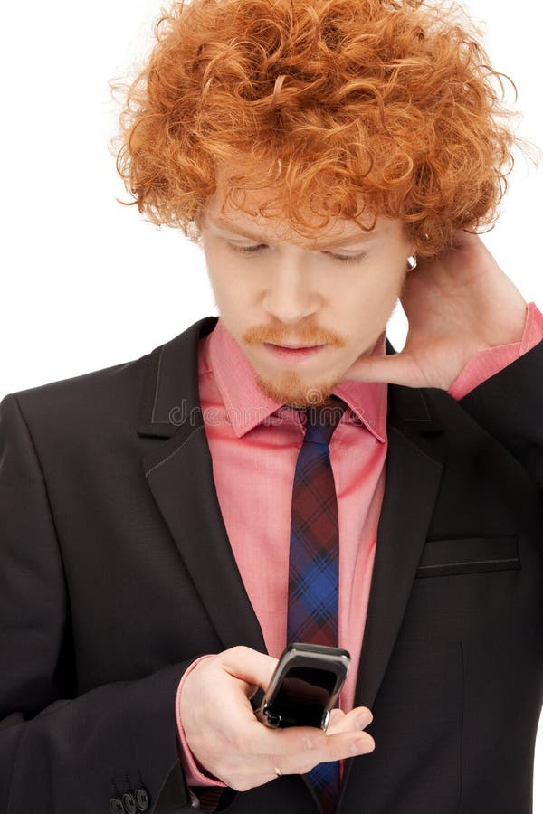 Handsome Man with Cell Phone Stock Photo - Image of browsing, call ...