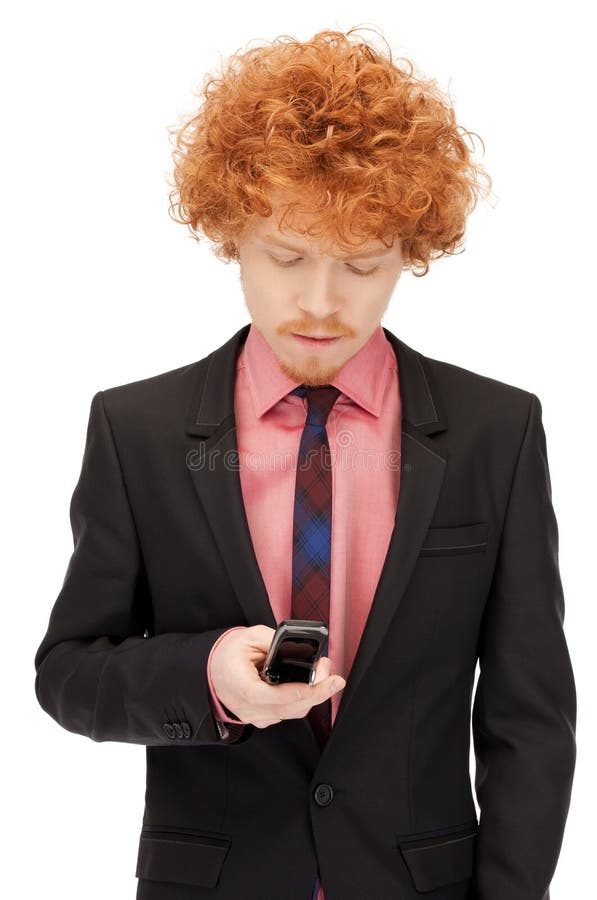 Handsome Man with Cell Phone Stock Image - Image of email, cellphone ...