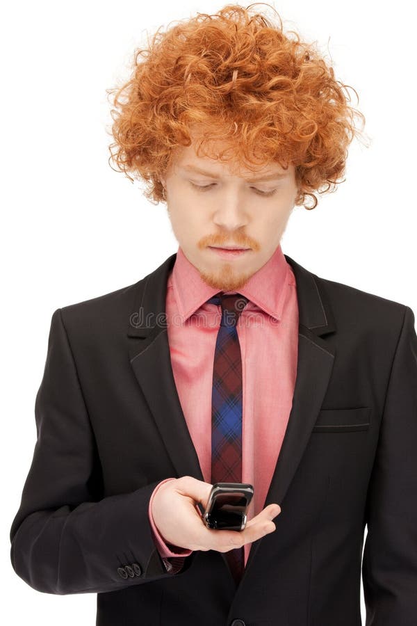 Handsome Man with Cell Phone Stock Image - Image of businesspeople ...