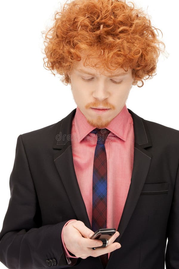 Handsome Man with Cell Phone Stock Image - Image of conversation ...