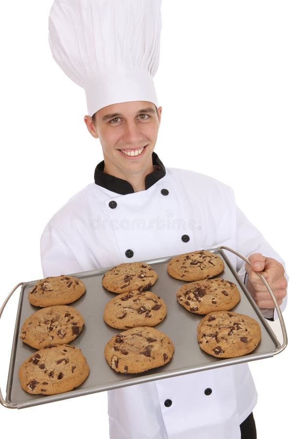 Handsome Man Chef with Cookies Stock Photo - Image of domestic, cook ...
