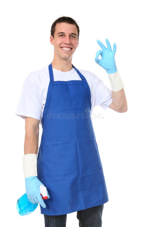 Handsome Man Cleaner stock image. Image of chores, worker - 9422835