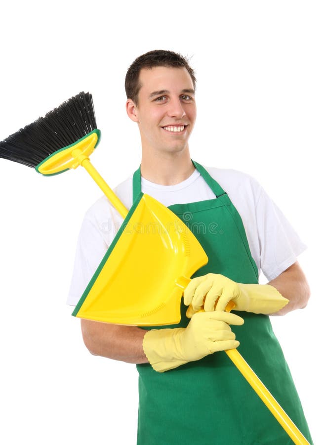Handsome Man Cleaner stock image. Image of chores, worker - 9422835