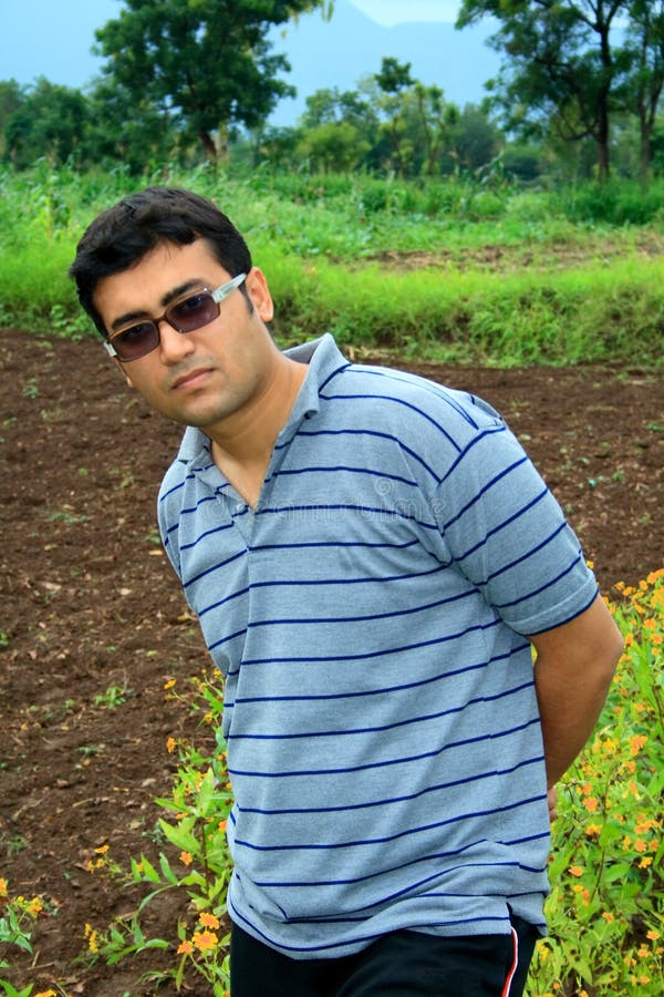 Handsome Man in Countryside Stock Photo - Image of rural, thinking: 6557764