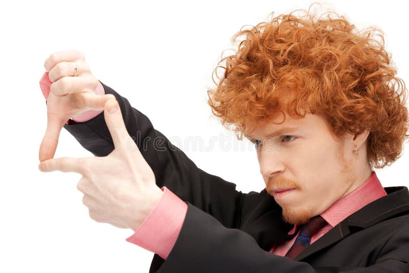 Handsome Man Creating a Frame with Fingers Stock Photo - Image of ...