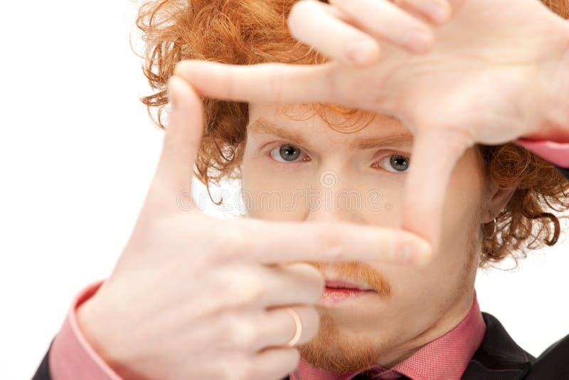 Handsome Man Creating a Frame with Fingers Stock Image - Image of ...