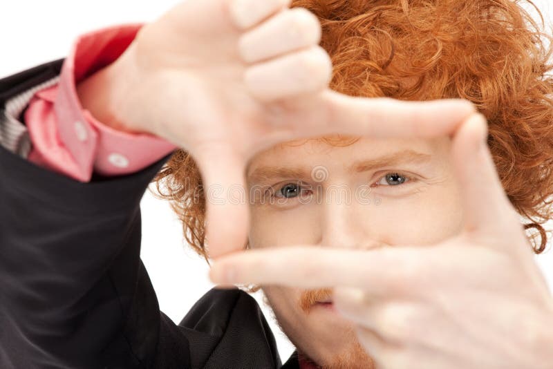 Handsome Man Creating a Frame with Fingers Stock Photo - Image of kind ...