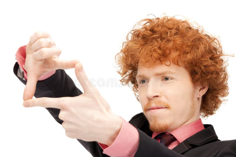 Handsome Man Creating a Frame with Fingers Stock Image - Image of ...