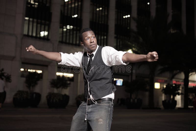 Handsome man dancing stock image. Image of trend, night - 11891109