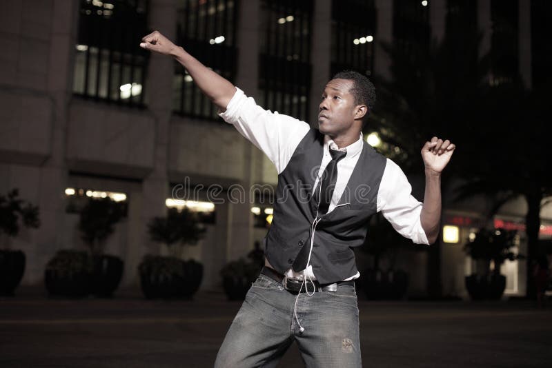 Handsome man dancing stock photo. Image of dance, urban - 11891036