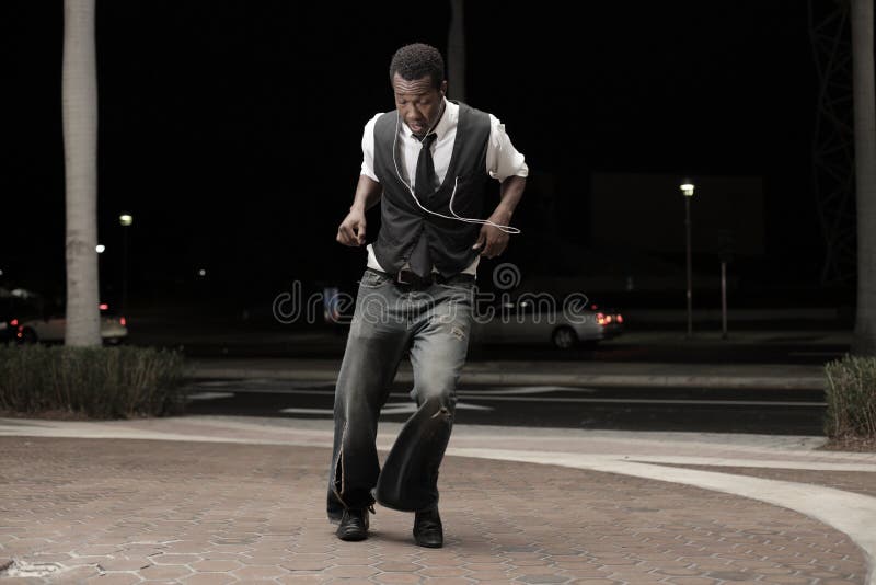Handsome man dancing stock image. Image of music, urban - 11891121