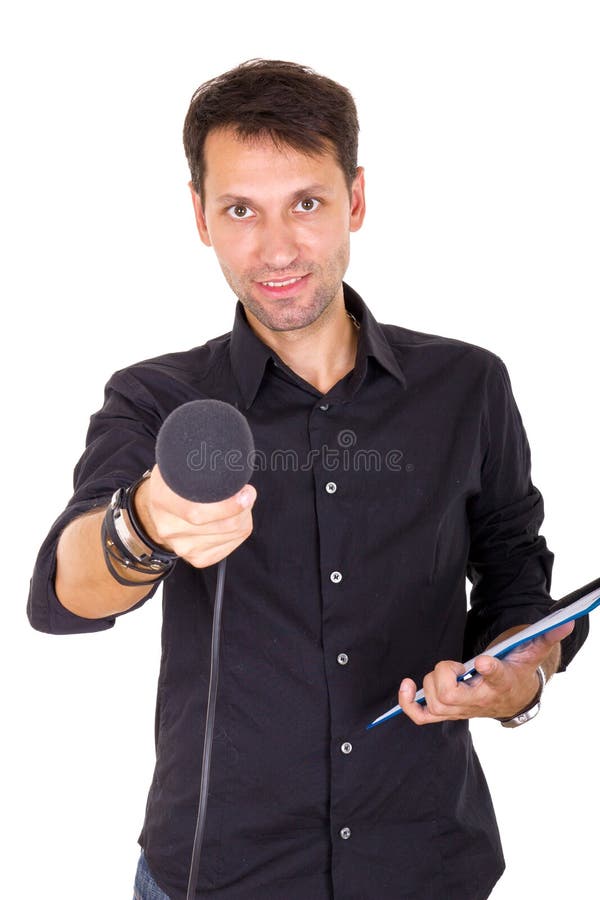 Interview with microphone stock image. Image of interview - 11037887
