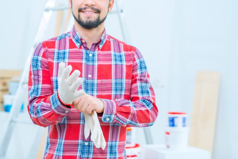Handsome Man Doing Renovation Stock Image - Image of male, comfort ...