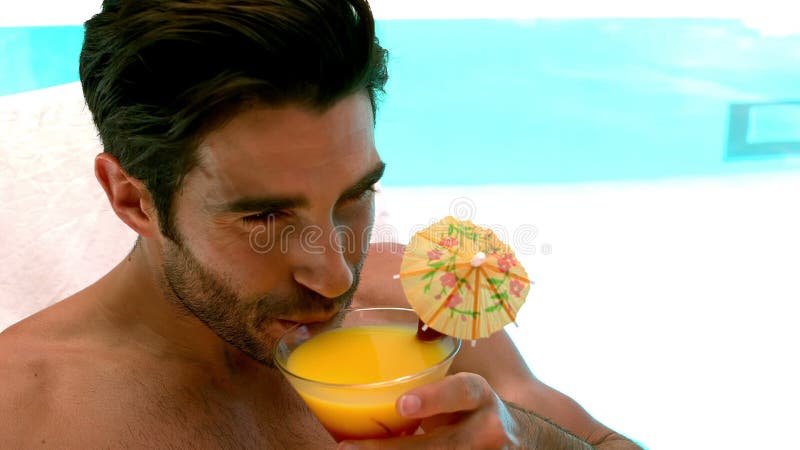 Handsome Man Drinking Coffee in Modern Exterior Outside. Casual Man ...