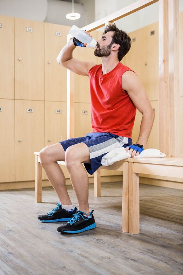 Handsome Man Drinking Water Stock Image - Image of leisure, fitness ...