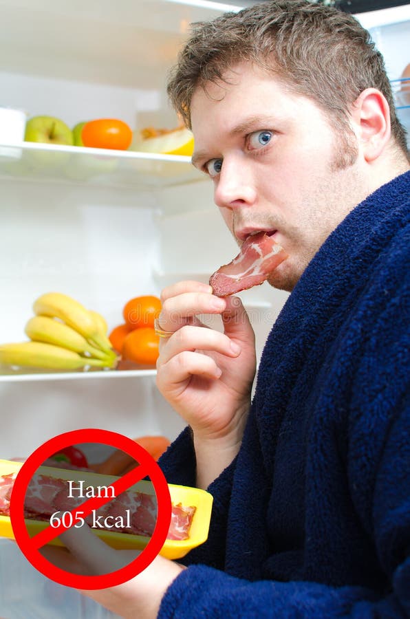 Handsome man eating ham stock photo. Image of cheese - 29091326