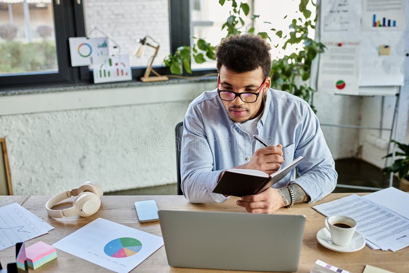Handsome Man Engaged in Focused Work Stock Photo - Image of inspiration ...
