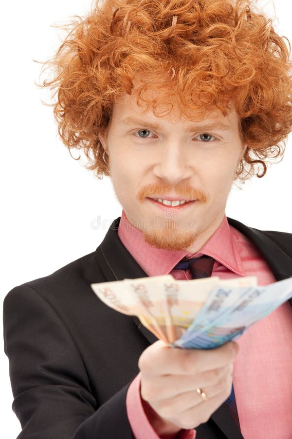 Handsome Man with Euro Cash Money Stock Photo - Image of achievement ...