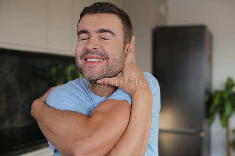 Handsome Man Feeling Self Love Stock Image - Image of casual, lifestyle ...