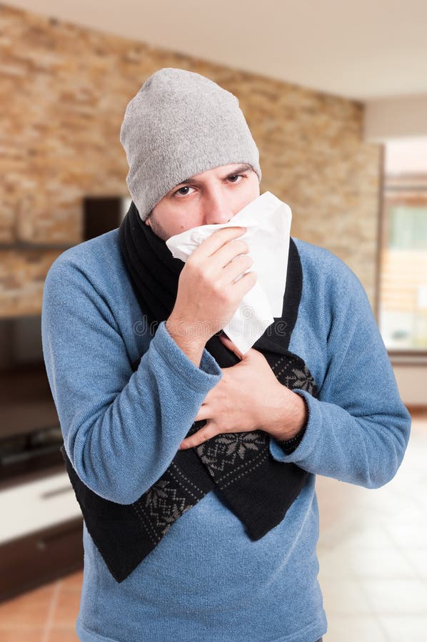 Handsome Man with Flu Feeling Bad Stock Photo - Image of pain ...