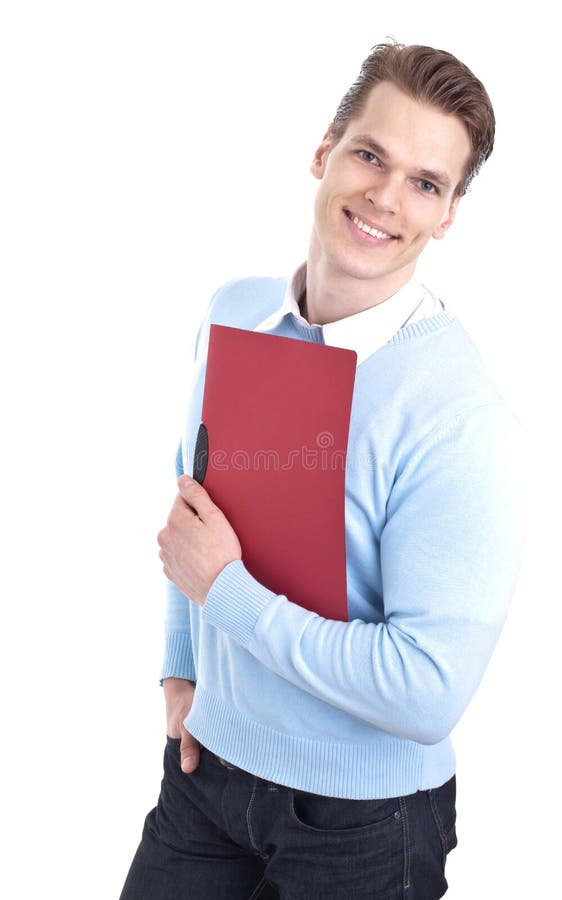 Woman Handing Folder To Man Stock Photo - Image of correction, notes ...
