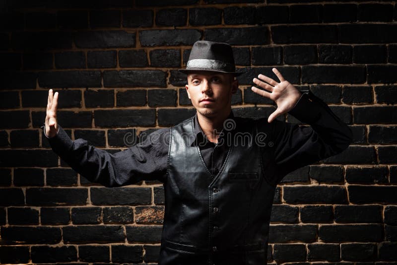 Handsome Man with Gangster Look Stock Image - Image of mafia ...